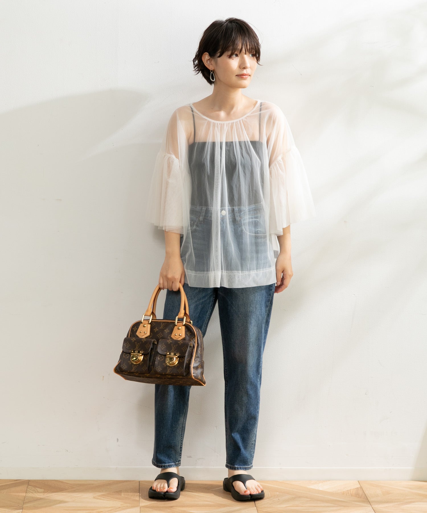 WOMEN】LOUIS VUITTON モノグラム マンハッタンPMハンドバッグ WOMEN】LOUIS VUITTON モノグラム マンハッタンPMハンドバッグ